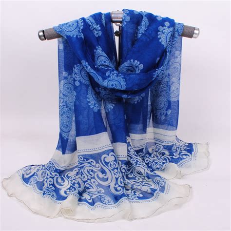 秋冬韩版田园碎花围巾 超长大披肩丝巾 女士棉麻围脖围巾2件包邮 Xiaojinyu000