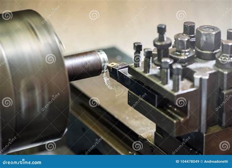 Lathe Machine In An Industrial Workshop Stock Image Image Of Lathe