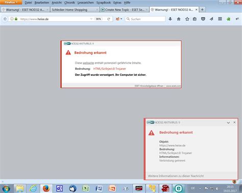Html Scrinject B Trojaner On Heise De False Alarm Eset Nod32 Antivirus Eset Security Forum