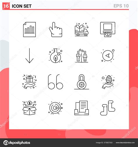 Modern Set Outlines Symbols Leaf Energy Arrow Cash Editable Vector