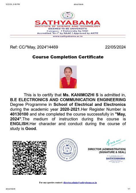 Kanimozhi S On Linkedin Electronicsandcommunications Sist Sathyabamauniversity Undergraduate…