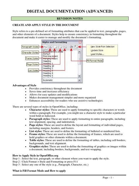 Digital Documentation Advanced Revision Notes Download Free Pdf
