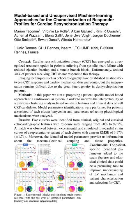 Pdf Model Based And Unsupervised Machine Learning Approaches For The Characterization Of