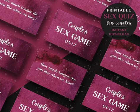 Printable Sex Game Quiz Get To Know Your Partner Sexually And Etsy Finland