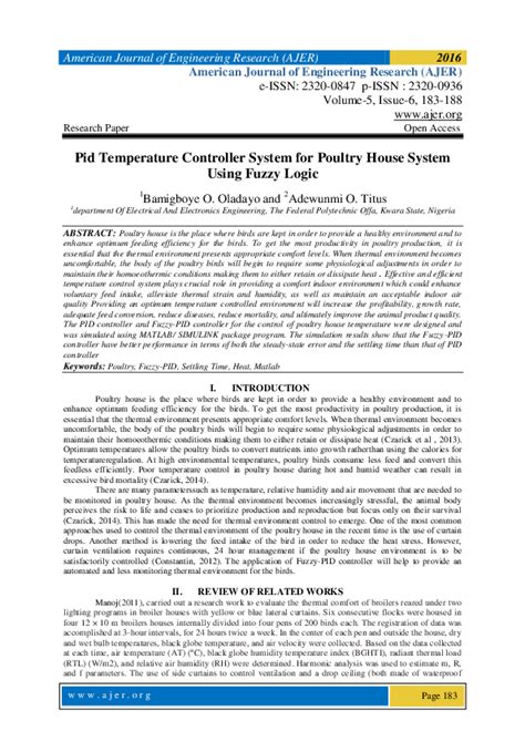Pdf Pid Temperature Controller System For Poultry House System Using