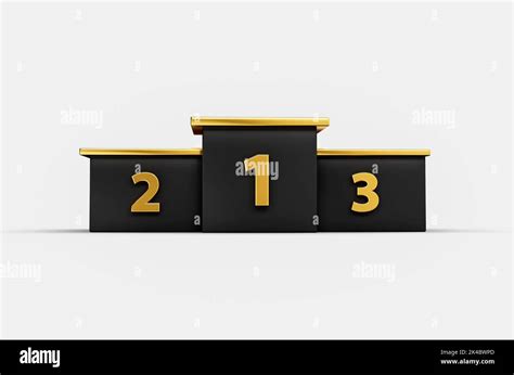 Gold And Black Winner Podium On White Isolated Background 3d