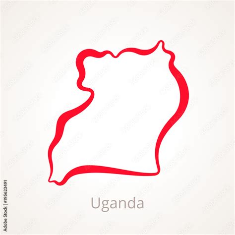 Uganda Outline Map Stock Vector Adobe Stock