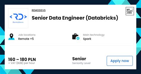 Senior Data Engineer Databricks Job Data Remodevs Remote No