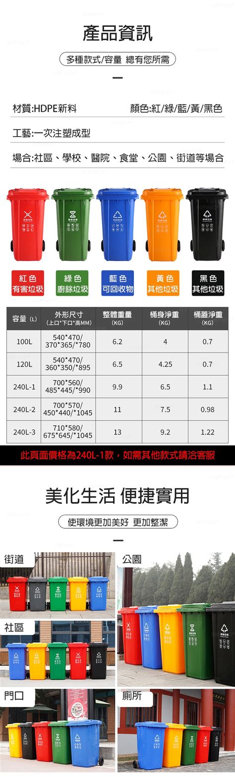Inphic 臺灣訂製垃圾桶廠商 垃圾桶 大垃圾桶 大型垃圾桶 分類垃圾桶 240l升戶外大號商用垃圾桶 Inkh005187a Inphic