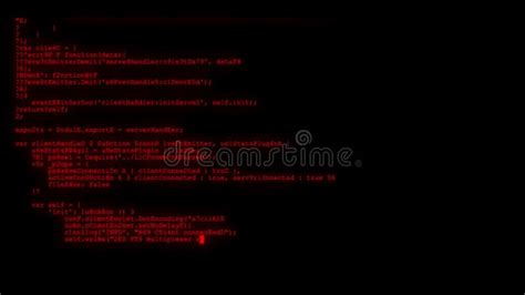 Encrypted Fast Long Scrolling Programming Security Hacking Code Data Flow Stream On Red Display