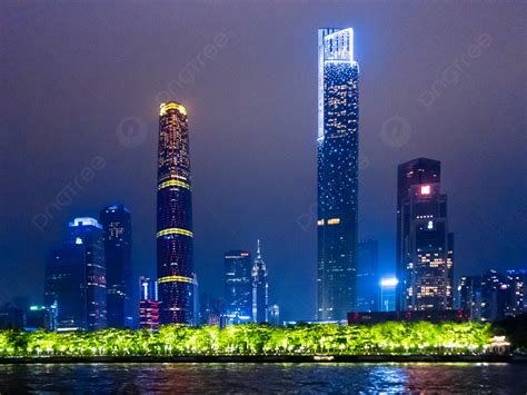 광저우 도시 풍경 야경 촬영 소재 광저우 관광 여행 건물 배경 일러스트 및 사진 무료 다운로드 Pngtree