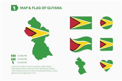 Map And Flag Of Guyana Vector Art At Vecteezy
