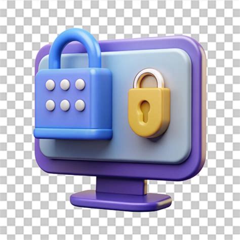 3d Locked Padlock And Password On Computer Cyber Security To Protect