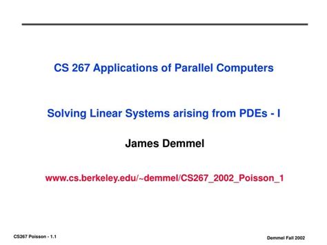 Ppt Cs 267 Applications Of Parallel Computers Solving Linear Systems
