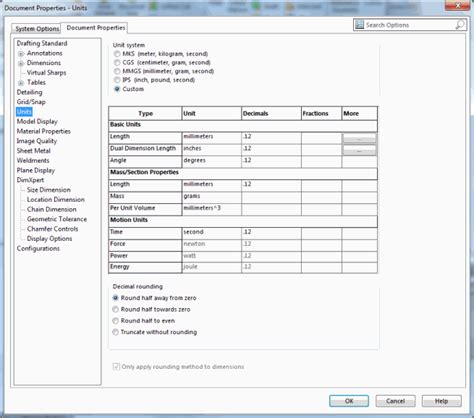 2018 SOLIDWORKS API Help Document Properties Units