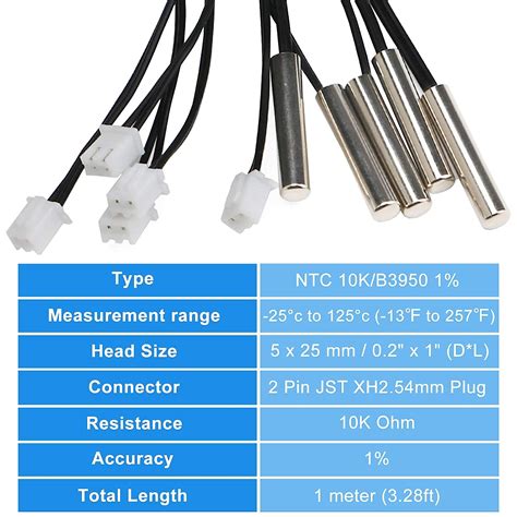 10k Temperature Sensor Probekyyka 10pcs 10k Ntc Thermistor Probe 157