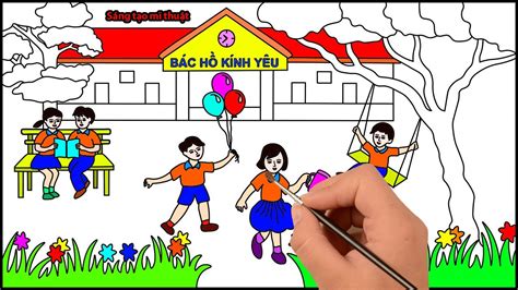 86 Hình Vẽ Trường Học đẹp Nhất Trường Tiểu Học Tiên Phương Chương