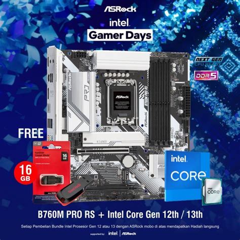 Jual Asrock B760m Pro Rs Lga1700 B760 Ddr5 Usb3 2 Type C Sata3 Shopee Indonesia