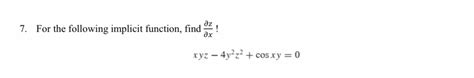 solved for the following implicit function find