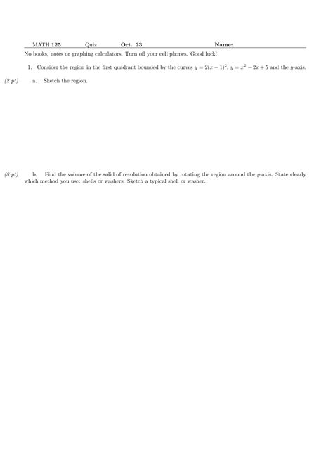 Questions For Quiz Calculus And Analytic Geometry Ii Math 125 Quizzes Analytical Geometry