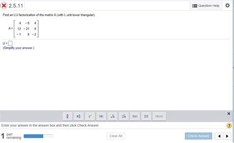 Solved X Question Help Find An LU Factorization Of Chegg