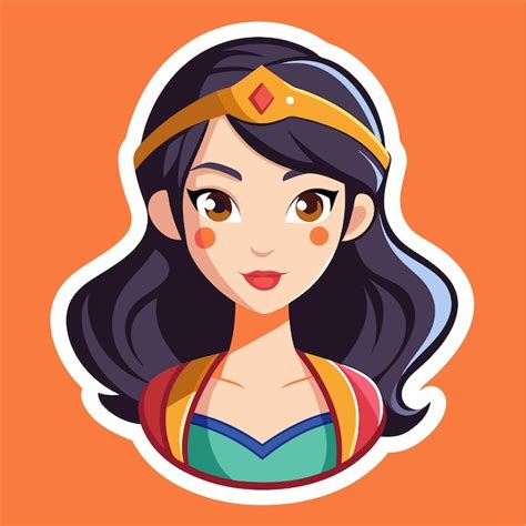 Cute Girl Sticker Vector Premium Ai Generated Vector