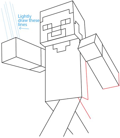 How To Draw Steve With A Pickaxe From Minecraft With Easy Step By Step Drawing Tutorial How To