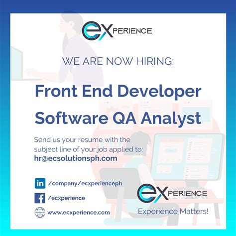 Ecxperience On Linkedin Hiring Frontenddeveloper Qaanalyst