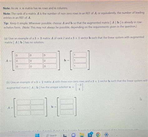 Solved Note An M×n Matrix Has M Rows And N Columns Note