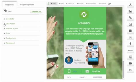 Using The Link Widget Landing Page Editor MOBIT Support