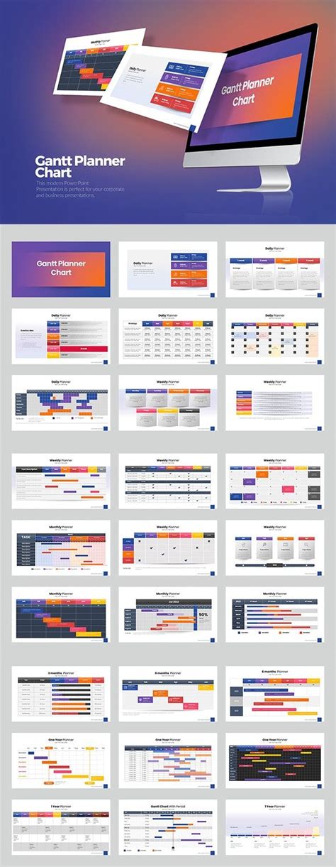 Gantt Planner Chart Keynote Templates Powerpoint Presentation