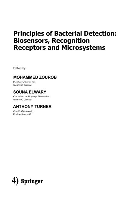 Pdf Principles Of Bacterial Detection Biosensors Recognition Receptors And Microsystems