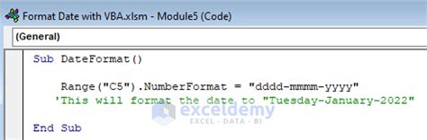 How To Format Date With Vba In Excel Methods Exceldemy