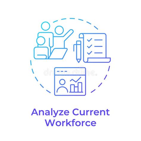 Analyze Current Workforce Blue Gradient Concept Icon Stock Illustration Illustration Of Round