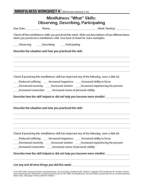 Image Result For Mindfulness Dbt Skills Worksheet Dbt Skills