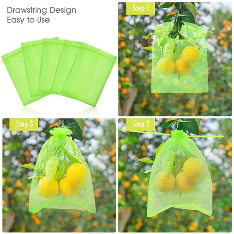 100pcs Fruit Protection Bag Fruit Netting Bags For Fruit Trees Fruit Cover Mesh Bag With