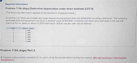 Solved Problem A Algo Determine Depreciation Under Chegg