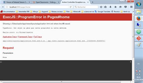 [résolu] [ruby] execjs programerror in pages home typeerror cet objet ne gère pas cette