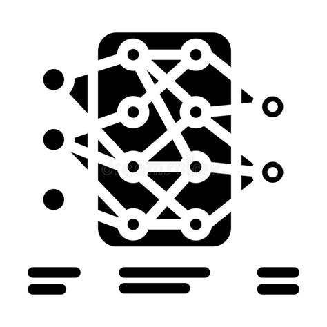 Neural Network Diagram Machine Learning Glyph Icon Vector Illustration Stock Illustration