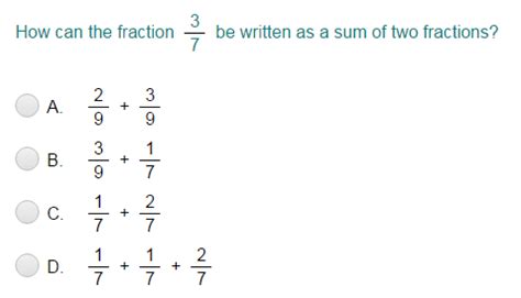 Decompose Fractions Turtle Diary Quiz