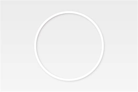 회색 배경의 벽에 그림을 위한 흰색 원형 프레임입니다 사진 그림 카드 또는 사진을 위한 빈 공간입니다 3d 사실적인 현대 서클 템플릿 벡터 일러스트레이션 빈 나무 또는