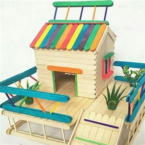 Поделка домик из палочек от мороженого фото и картинки 72 штук