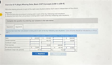 Solved Exercise 6 11 Algo ﻿missing Data Basic Cvp