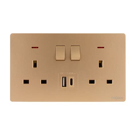 Twin Switch Socket With Usb Type C Tronic Tanzania