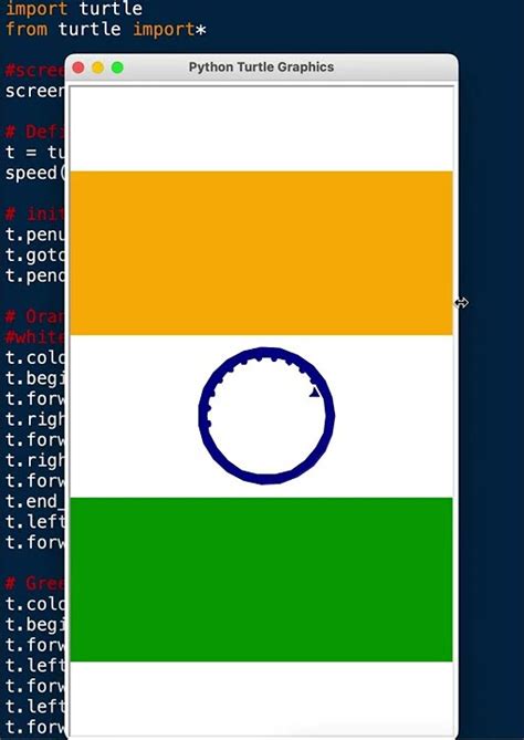 Draw Indian Flag Using Python Turtle Codersarts Youtube