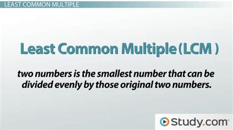 Least Common Multiple Definition Formula And Examples Video And Lesson