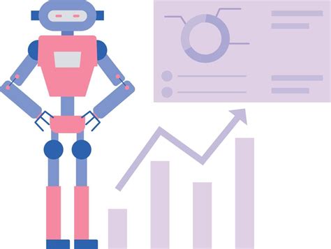 A Robot Stands Near A Chart Graph Presentation 13270868 Vector Art At