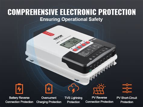 VEVOR 20A MPPT Solar Charge Controller 12V 24V Auto DC Input Solar Panel Regulator Charger