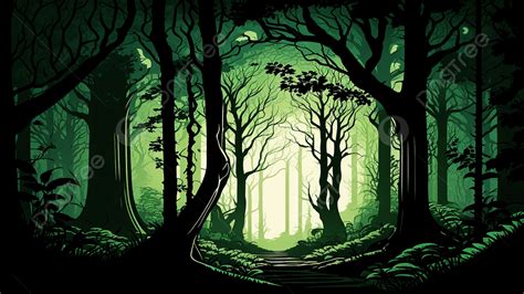 Forest Dry Tree Green Light Background Forest Green Light Forest Dead