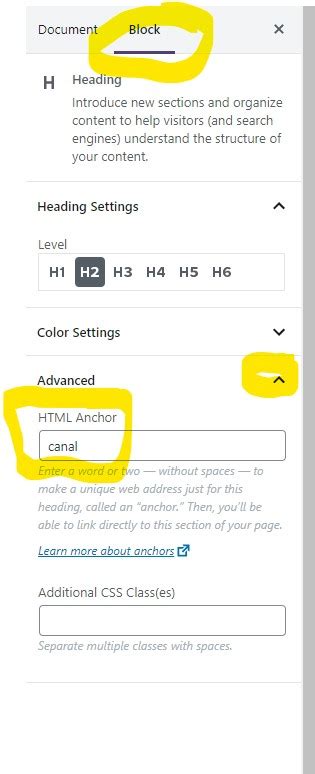 Adding An Anchor Link To Headers In Wordpress With Gutenberg